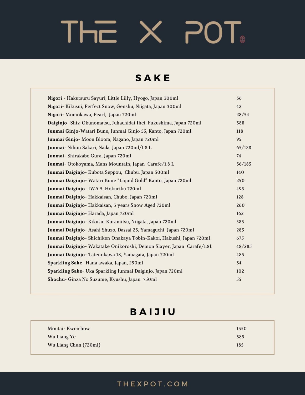 Las Vegas Menu - THE X POT