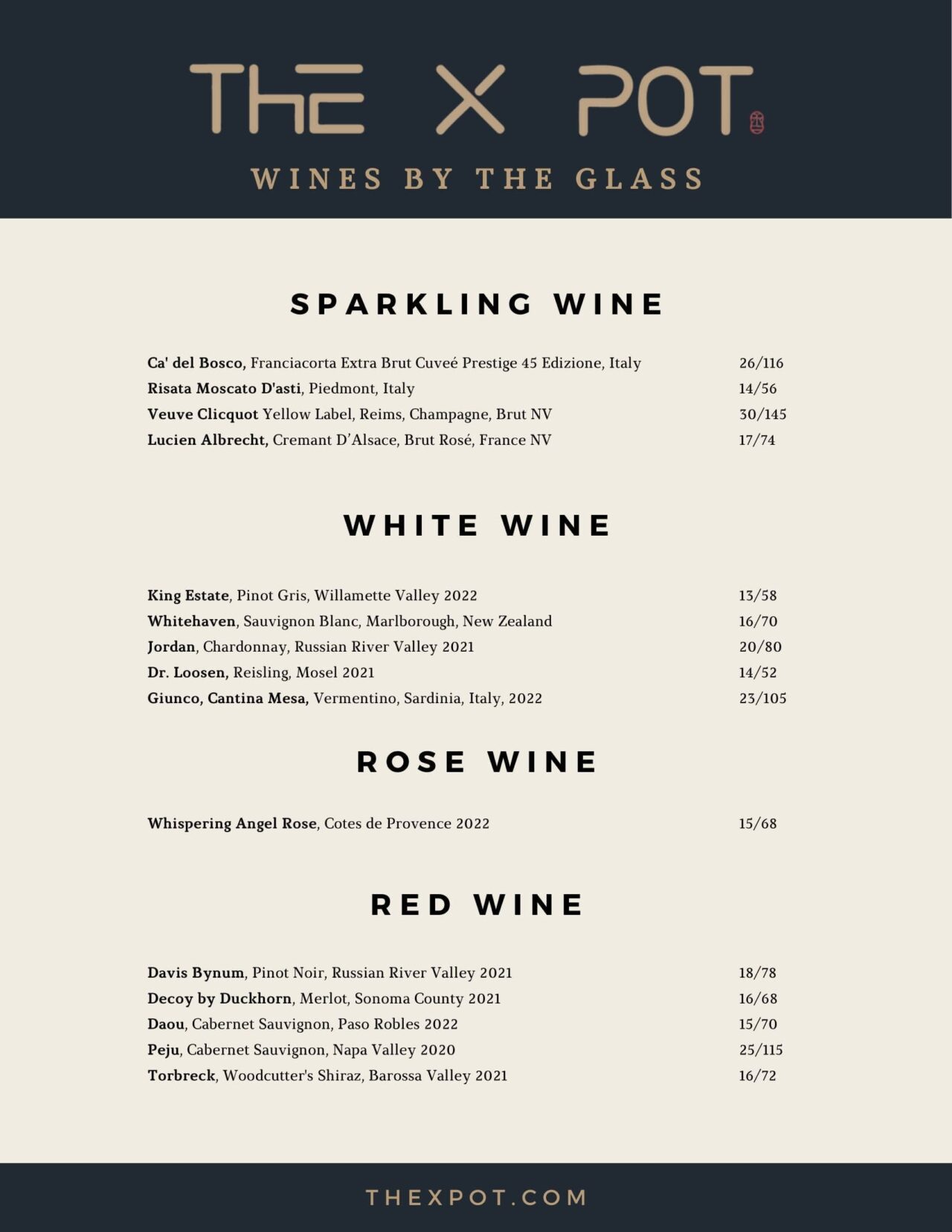 Las Vegas Menu - THE X POT